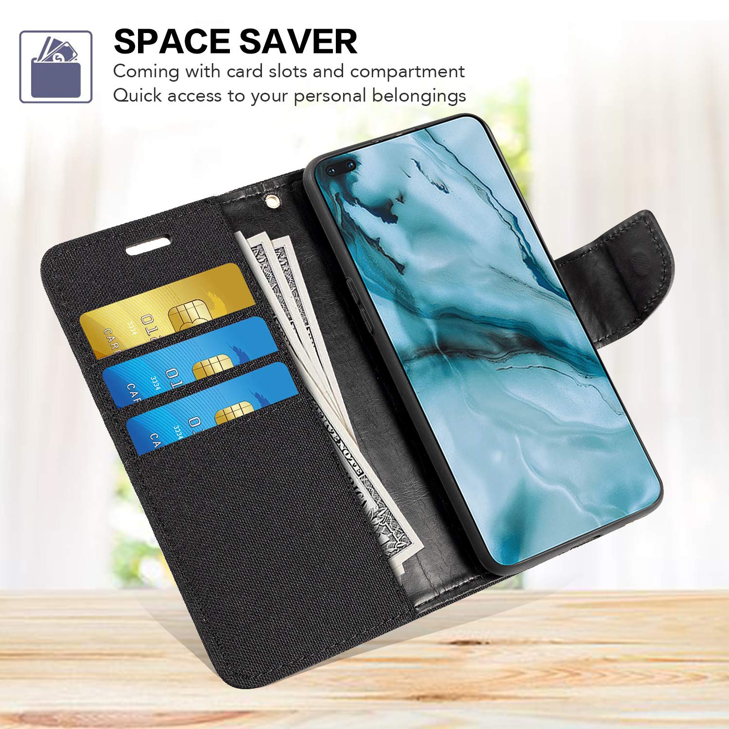 Shantime for Doogee V20 Pro Case, Oxford Leather Wallet Case with Soft TPU Back Cover Magnet Flip Case for Doogee V20 Pro (6.43β) Blue