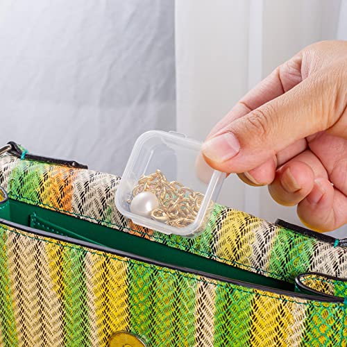 12 Pack Small Plastic Box Clear Bead Boxes Craft Storage Containers with Lids for Organizing Beads, Jewelry Making, Small Items, 1.38x1.38x0.78inch