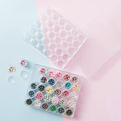 JOIKIT 5 Pack 30 Grids Diamond Painting Storage Containers with 3 PCS Label Stickers, 5D Diamond Painting Box, Bead Organizer with Lid for Nail Diamonds, Jewelry, DIY, Cosmetics