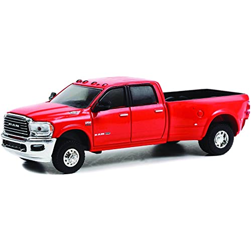 Greenlight 46090-E Dually Drivers Series 9 - 2021 Ram 3500 Dually - Limited Longhorn Edition - Flame Red Clear-Coat 1:64 Scale
