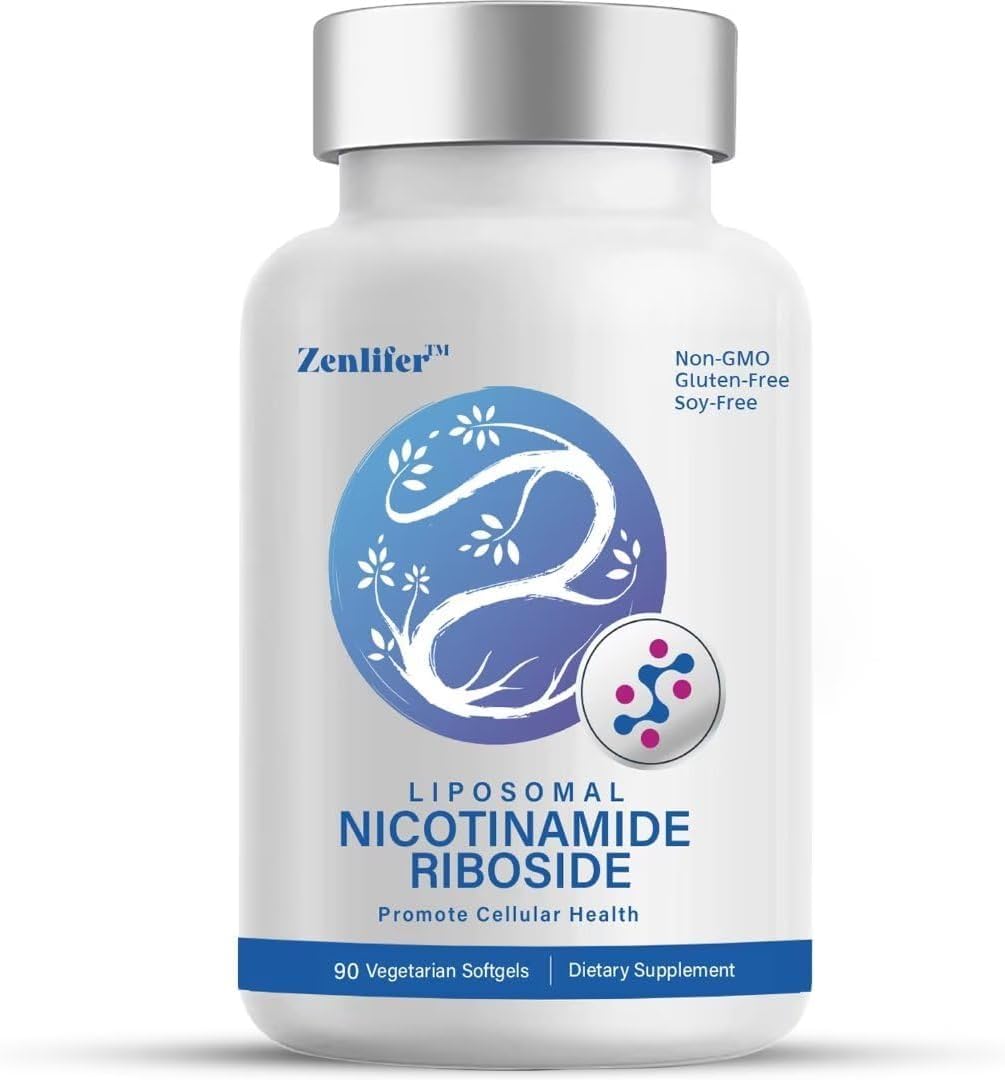 Zenlifer-90 Softgels NAD+ 2000MG Liposomal Nicotinamide Riboside Supplement,with Trans-Pterostilbene and Betaine Anhydrous(TMG) for Maximum Absorption,Cellular Energy and Age Defense