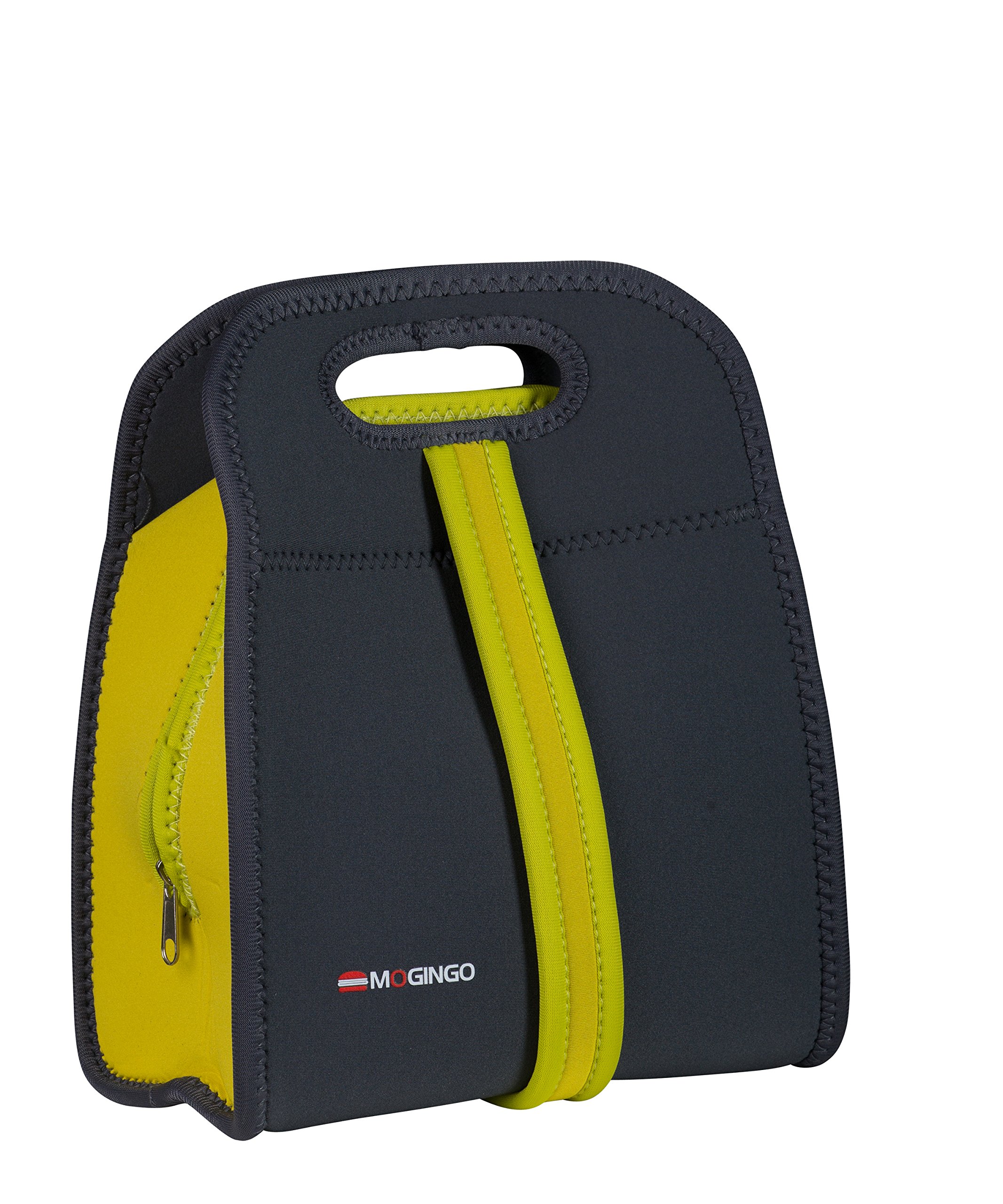 Mogingo Insulated Zippered Tote - Neoprene Lunch Cooler Bag with Dual Carrying Handle Options (Yellow)