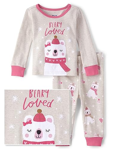 The Children's Place,and Toddler Long Sleeve Top and Pants Snug Fit 100% Cotton 2 Piece Pajama Set,12-18 MONTHS