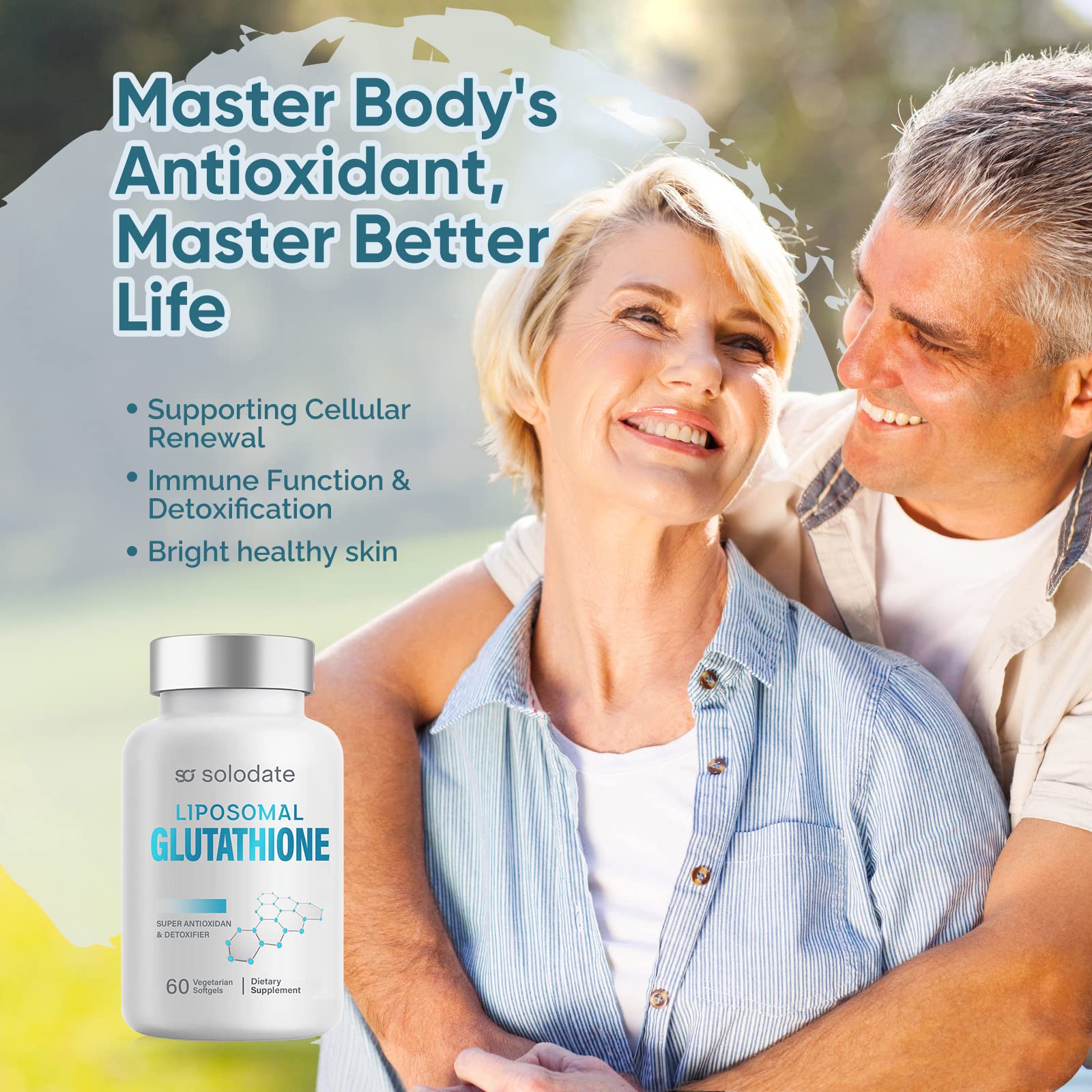 Liposomal Glutathione Supplement 2000mg, Pure Reduced Active L-Glutathione Complex Formula for Max Antioxidant, Detox, Health Aging and Immune