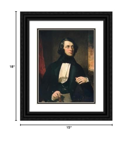 ArtDirect George Peter Alexander Healy 15x18 Black Ornate Frame and Double Matted Museum Art Print Titled: Alexander Van Rensselaer (1837)