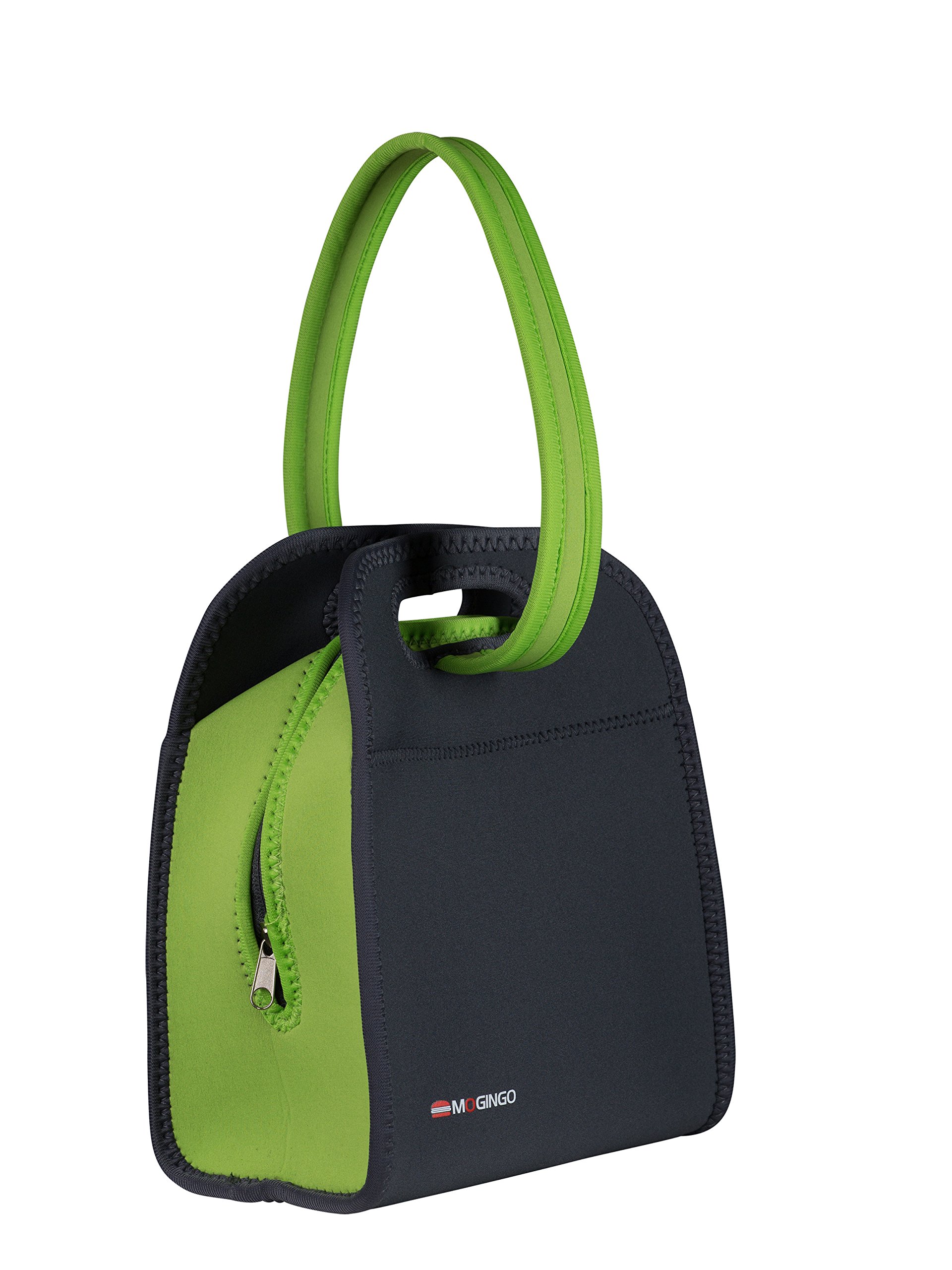 Mogingo Insulated Zippered Tote - Neoprene Lunch Cooler Bag with Dual Carrying Handle Options (Yellow)