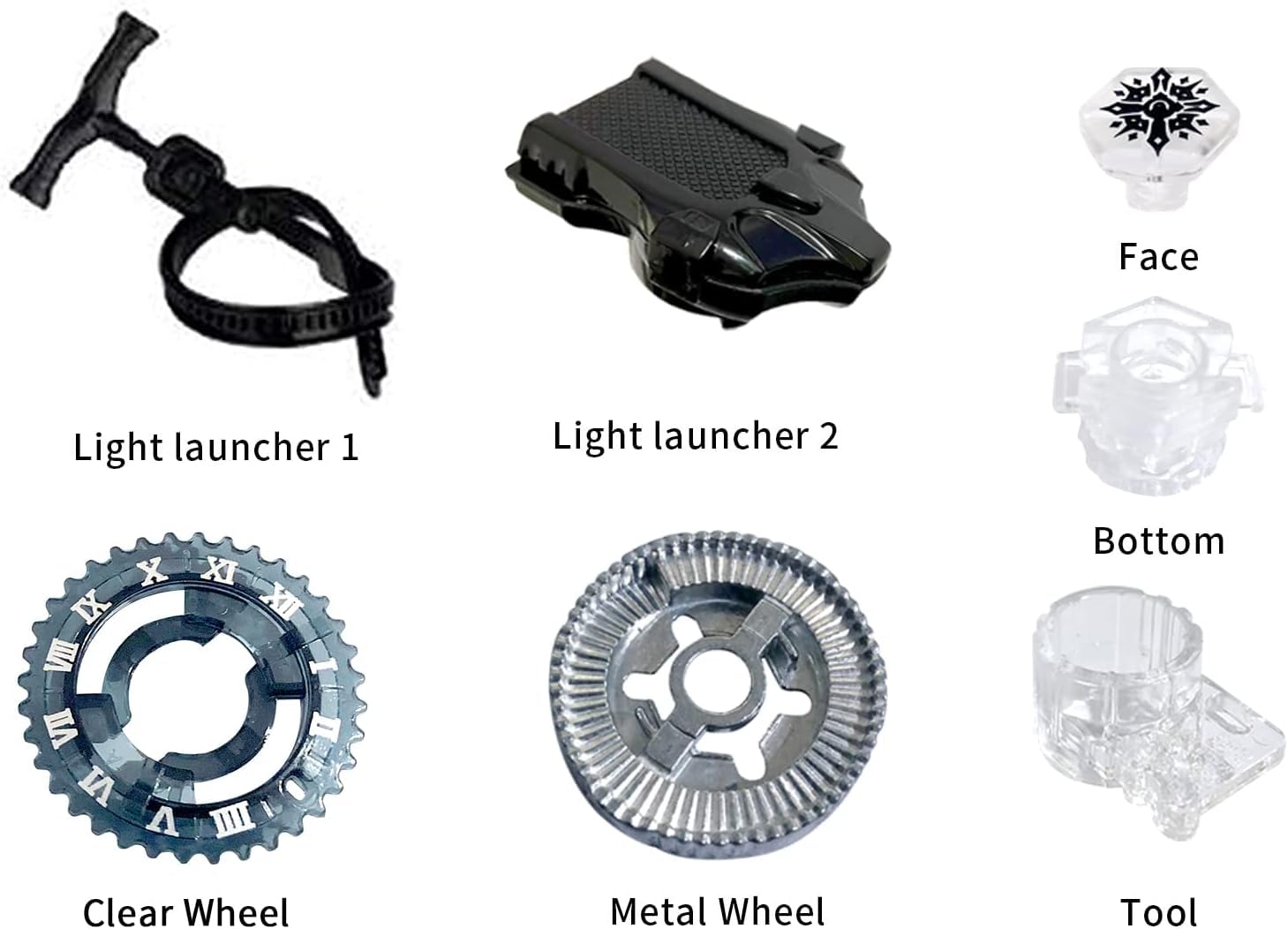 Wrpaulk Bey Battling Top Blade(BB-104 Basalt Horogium 145WD) &(BB-99 Hell KerbecsBD145DS) Metal Gyro Set with Launchers.