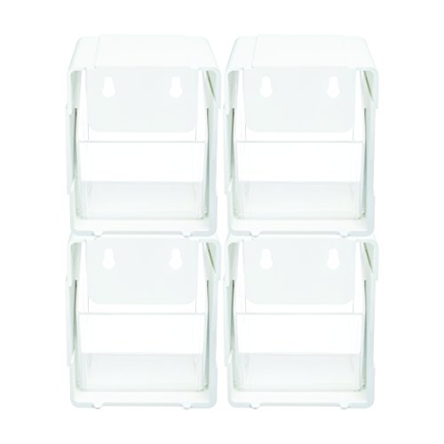 Deflecto Caddy Organizer, Stackable with Three Compartments, White and Clear (29003CR)