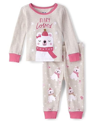 The Children's Place,and Toddler Long Sleeve Top and Pants Snug Fit 100% Cotton 2 Piece Pajama Set,12-18 MONTHS