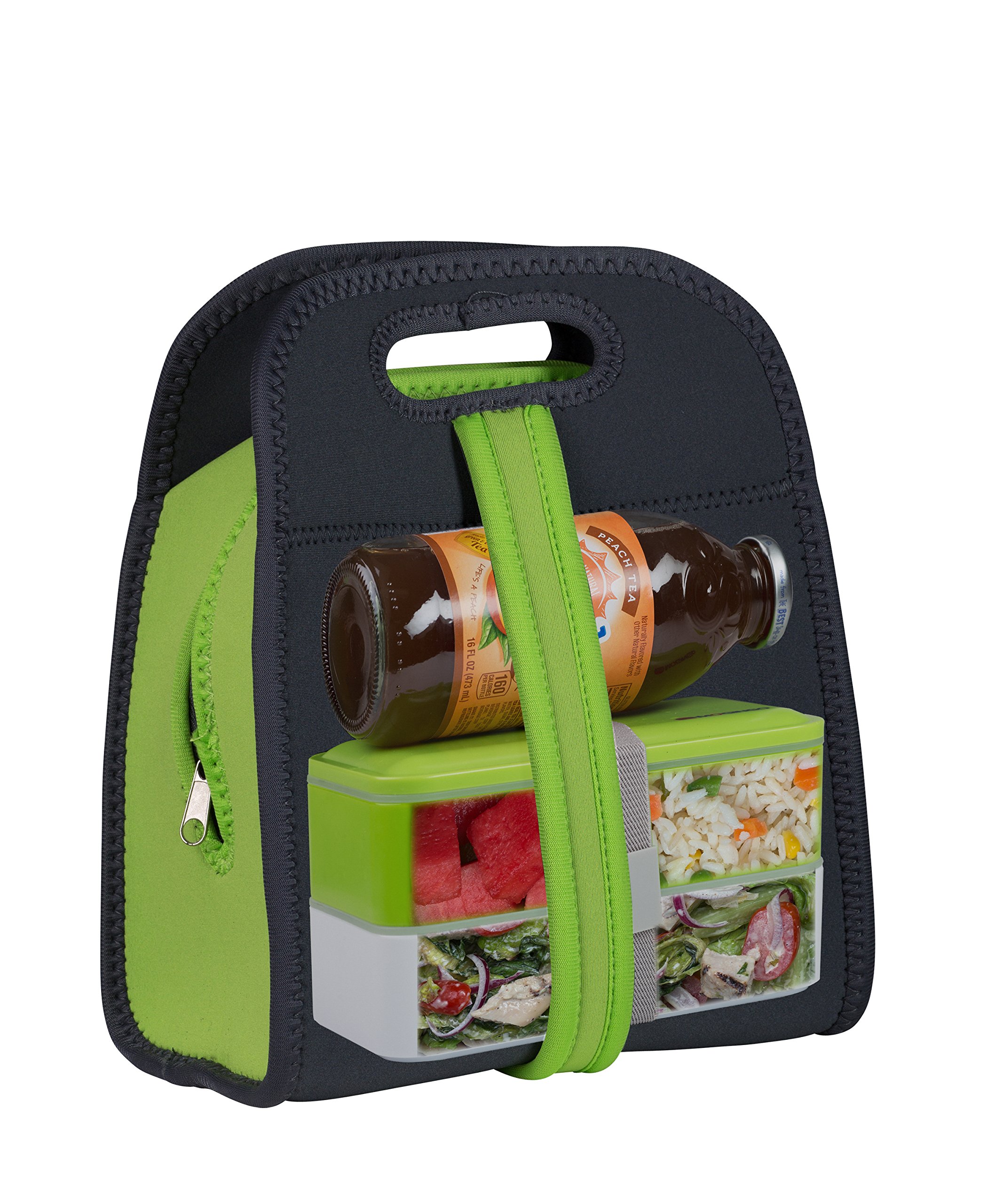 Mogingo Insulated Zippered Tote - Neoprene Lunch Cooler Bag with Dual Carrying Handle Options (Yellow)