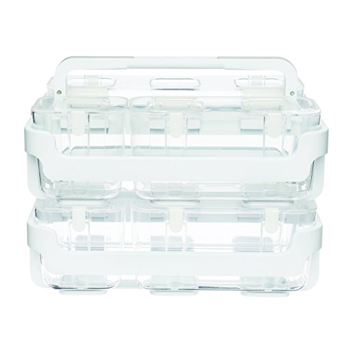 Deflecto Caddy Organizer, Stackable with Three Compartments, White and Clear (29003CR)