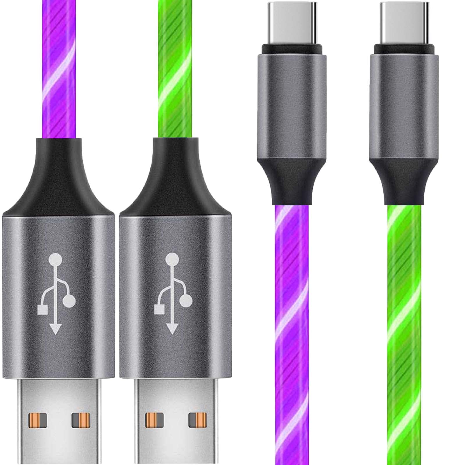 Light UP USB-C Charger Cable,USB A to Type C Charging Cord Fast Charge for Samsung Galaxy S10 S10+ / Note 8, LG V20 and Other USB C Charger