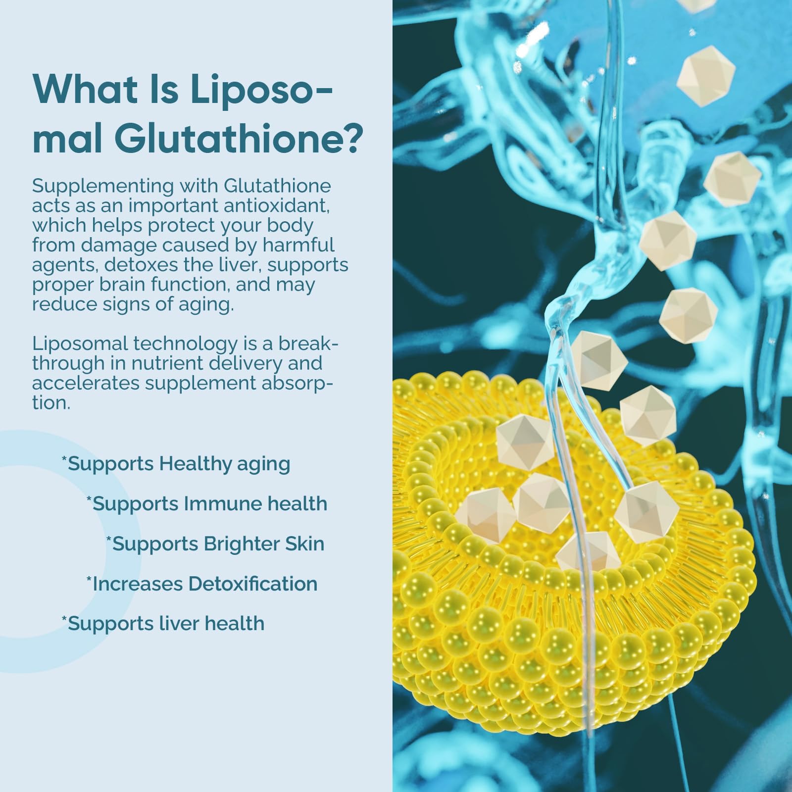 Liposomal Glutathione Supplement 2000mg, Pure Reduced Active L-Glutathione Complex Formula for Max Antioxidant, Detox, Health Aging and Immune