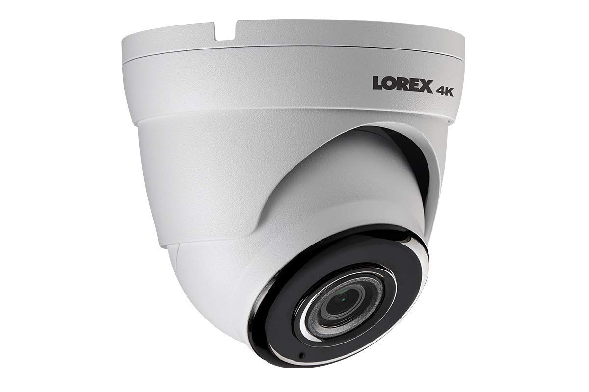 Lorex LKE383A Indoor/Outdoor 4K Ultra HD IP Security Dome Camera, 4.0mm, 130ft Night Vision, Color Night Vision, Audio, White, (M.) (Renewed)