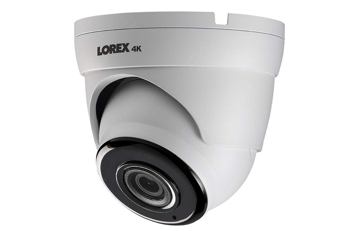 Lorex LKE383A Indoor/Outdoor 4K Ultra HD IP Security Dome Camera, 4.0mm, 130ft Night Vision, Color Night Vision, Audio, White, (M.) (Renewed)