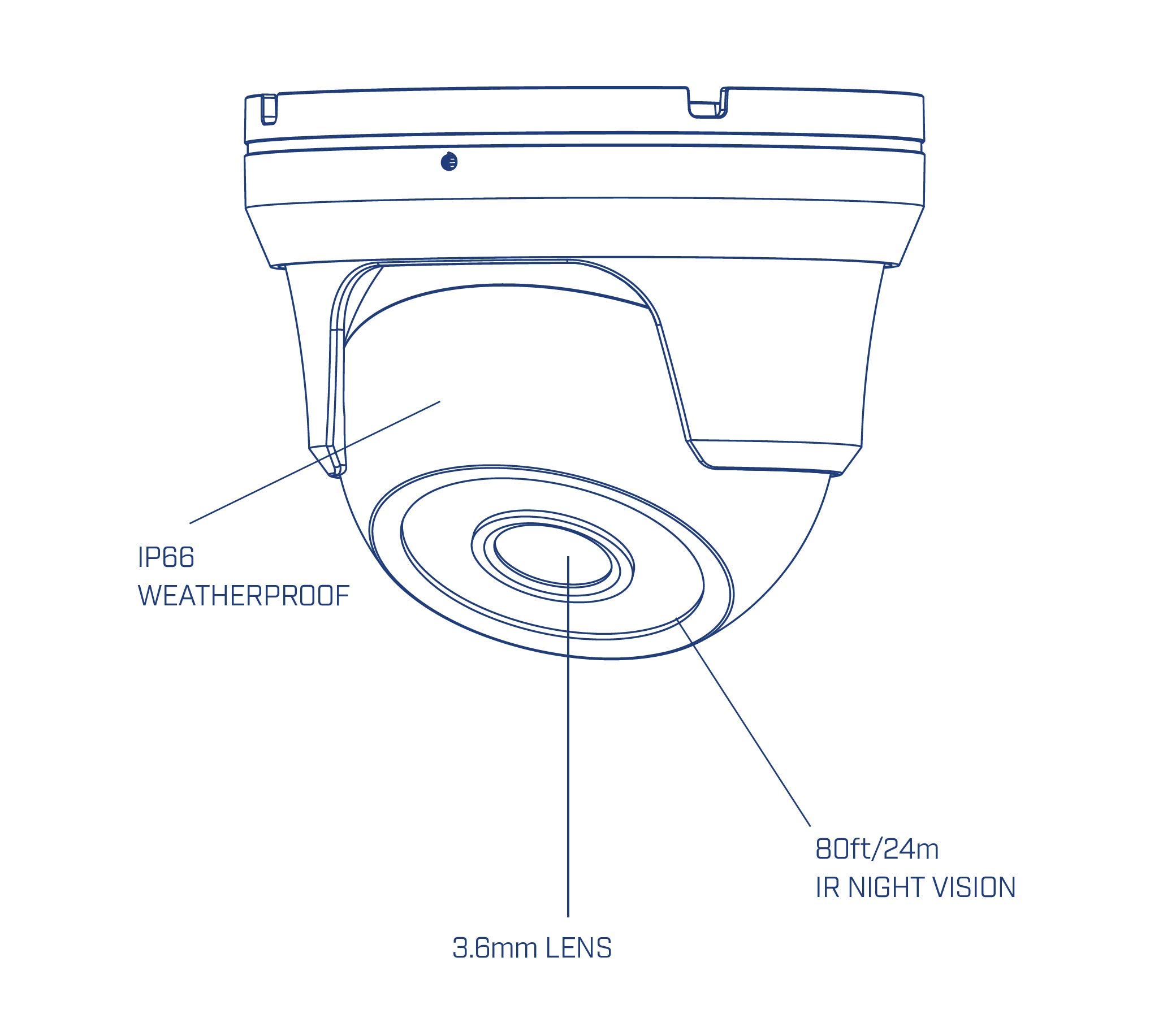 FLIR Digimerge ME363 Outdoor 4-in-1 Security Dome Camera, 4MP Quad HD Fixed MPX, 3.6mm, 80ft Night Vision, Works with HD-CVI/HD-TVI/AHD/Lorex, Flir MPX DVR, White (Camera Only)