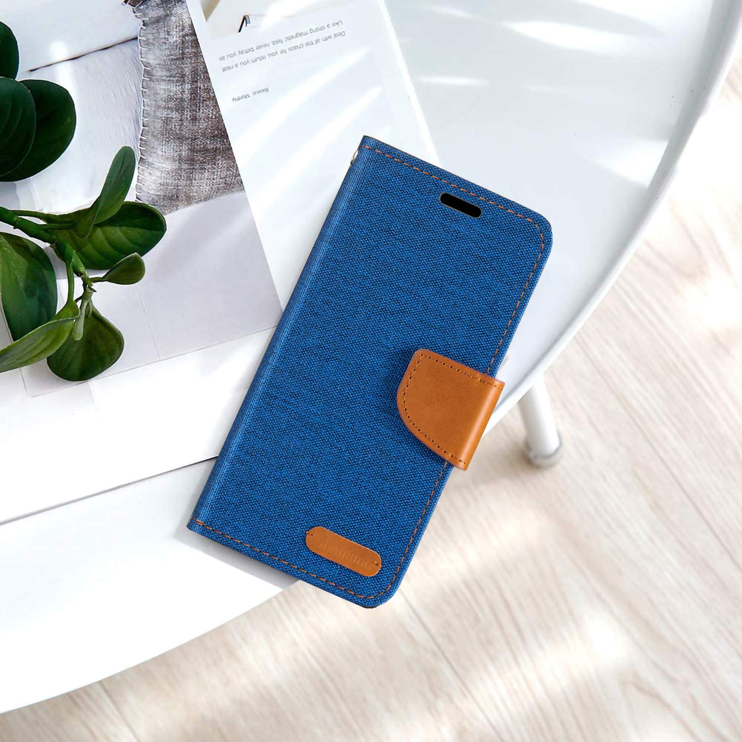 Shantime for Doogee V20 Pro Case, Oxford Leather Wallet Case with Soft TPU Back Cover Magnet Flip Case for Doogee V20 Pro (6.43β) Blue