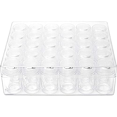 Juvale Plastic Box Storage with Jar Containers for Glitter, Beads, Rhinestones (6.5 x 2 x 5.5 In)