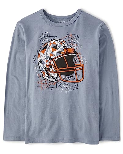 The Children's Place Boys Sports Long Sleeve Graphic T-Shirts Football Helmet Large