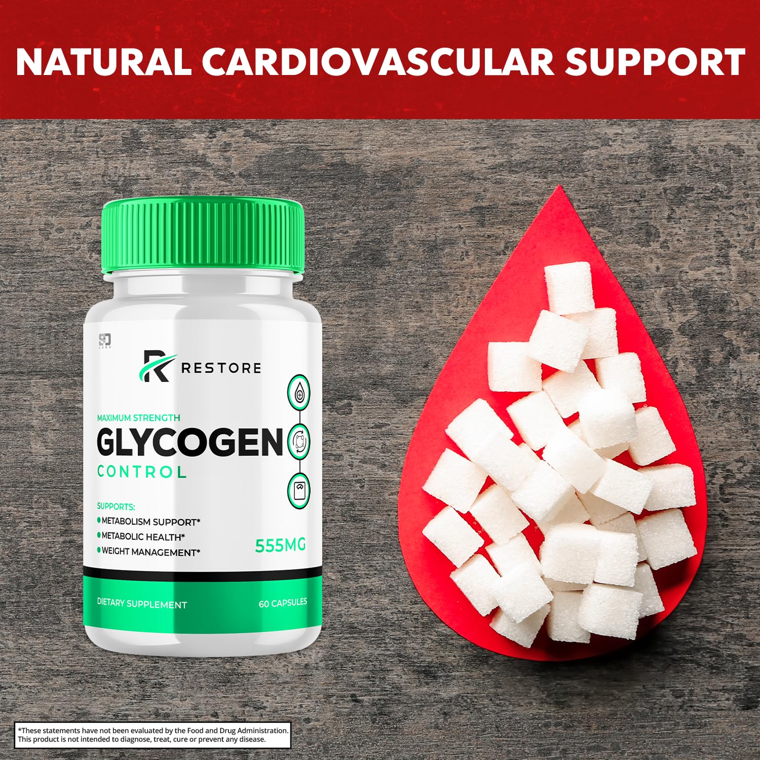 S.O Labs Restore Glycogen Control, Restore, Glycogen Control, Restore Glycogen Control Advanced Formula Support Supplement, Restore Glycogen Control Metabolic Health Pills (60 Capsules)
