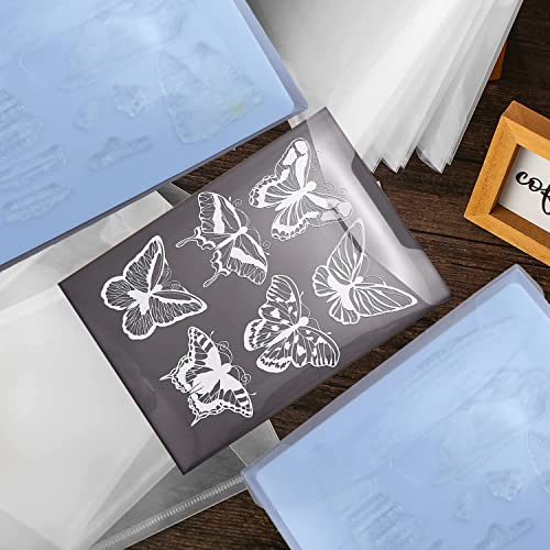 40 Pcs Clear Stamp and Die Cut Storage Bags with Rubber Magnetic Sheets and Stamp Storage Panels, Resealable Plastic Storage Pockets Stamp Stencil Envelope for Organize Scrapbook Supplies,Die Cutting