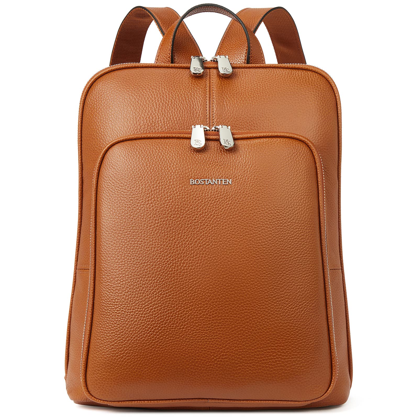 BOSTANTEN Genuine Leather Backpack Purse for Women Casual College Travel Bags Brown