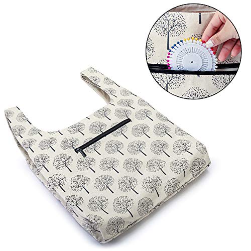 YARWO Knitting Yarn Bag, Tote Bag for Knitting Needles, Yarns and Unfinshed Project, Tree (Bag Only, Patented Design)