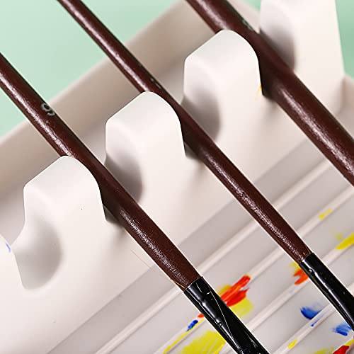 HuSiuSiu BEST Paint brush holder for large paint brush rest with 5 slots suitable for watercolor,oil,acrylic painting party