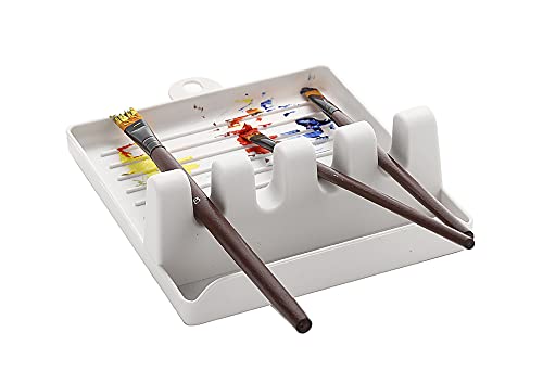 HuSiuSiu BEST Paint brush holder for large paint brush rest with 5 slots suitable for watercolor,oil,acrylic painting party
