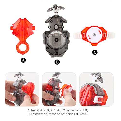 DWIN Bey Battling Toys Burst Booster GT Starter B-145 Venom Diabolos / Devolos .Vn.Bl Battle with B-184 Custom String Bey Launcher LR Left+Right Spin & Launcher Grip Spinning Top Toys Set (B-145)