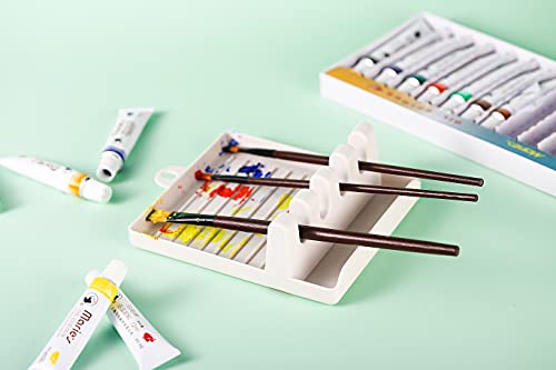 HuSiuSiu BEST Paint brush holder for large paint brush rest with 5 slots suitable for watercolor,oil,acrylic painting party