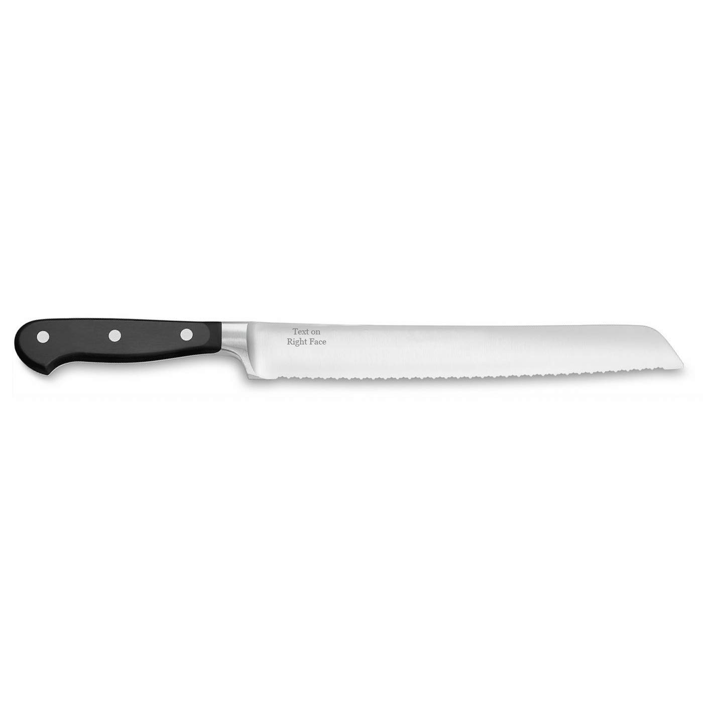 Wusthof 9 Inch Double Serrated Bread Knife Classic, Black - Custom Engraved