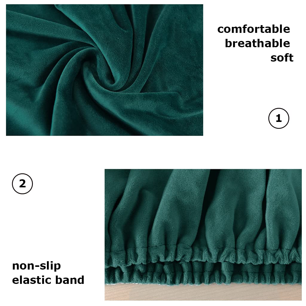 Velvet Couch Cushion Covers for L/U Shape Sofa, Stretch 3 2 1 4 Seat Cover Loveseat Chaise Lounge Sofa Slipcovers Sectional Non-Slip Furniture Protector (Light Blue 3 Seat)