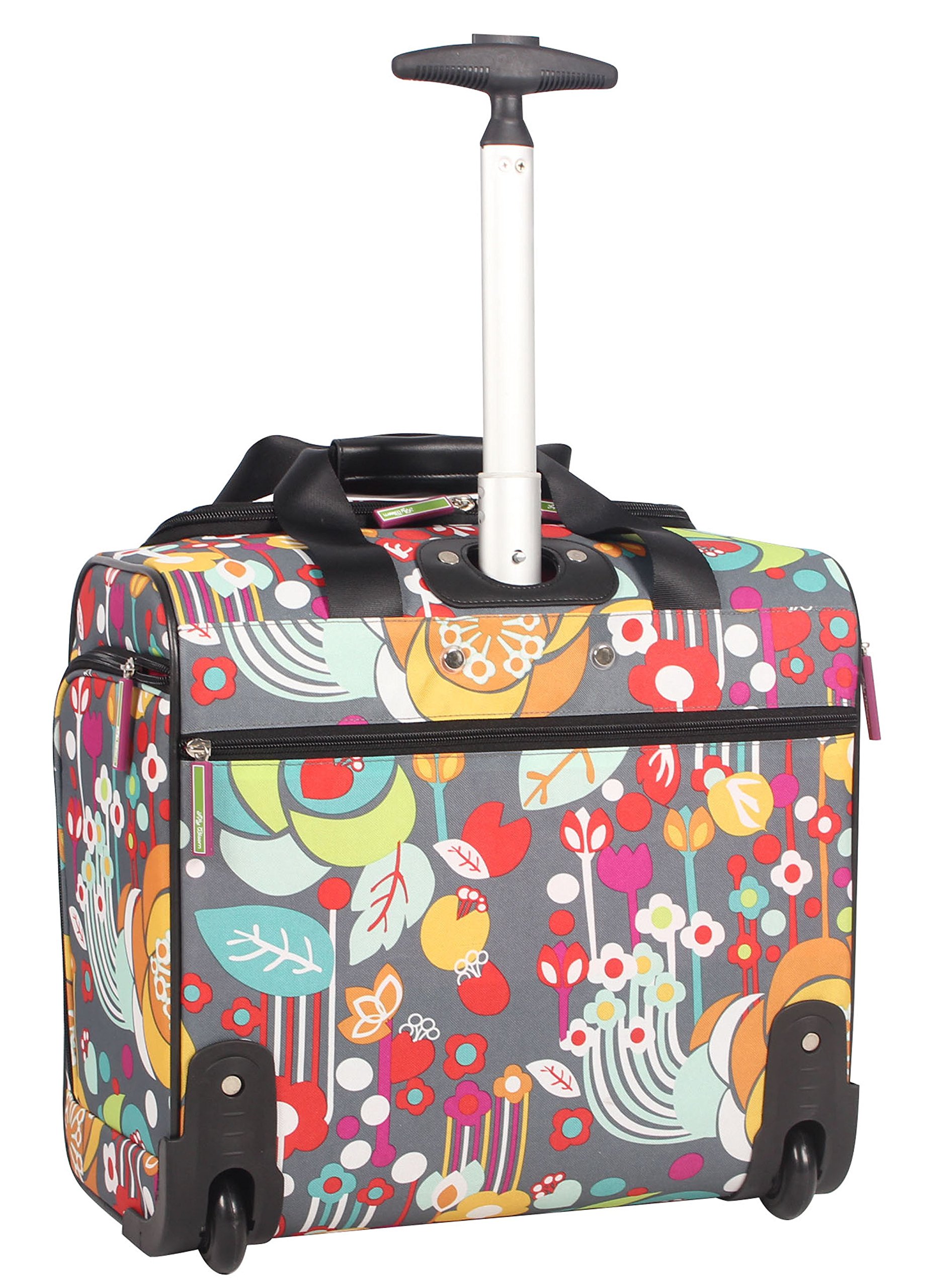 Lily Bloom Designer 15 Inch Carry On - Weekender Overnight Business Travel Luggage - Lightweight 2- Rolling Wheels Suitcase - Under Seat Rolling Bag for Women (Bliss)