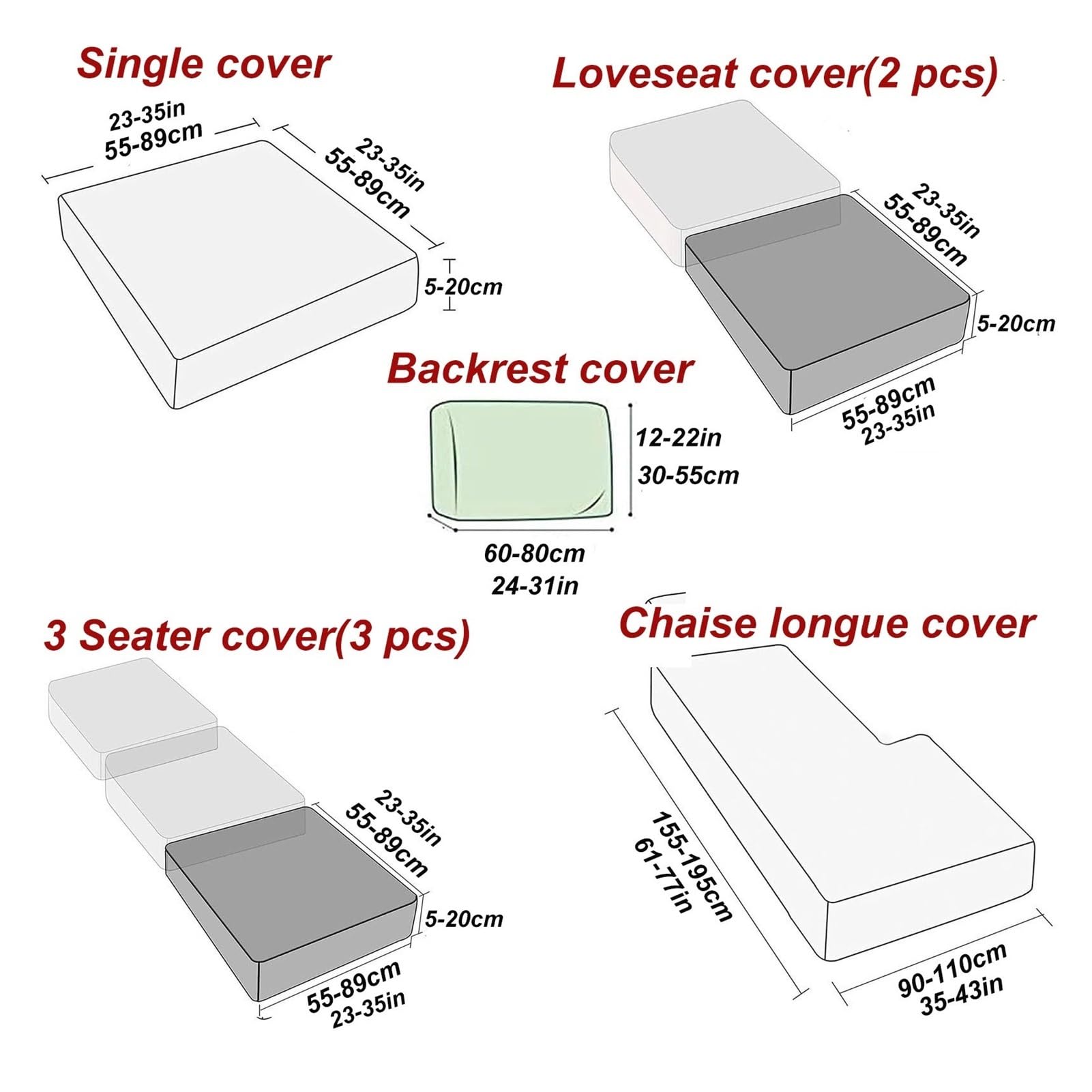 GRFIT Stretch Waterproof Magic Sofa Cover,Flowers U Shaped Sectional Couch Covers ,for Sectional Sofa L Shape,Wear-Resistant Universal Sofa Cover (Color : Light Blue, Size : 3 Seater(3pcs))