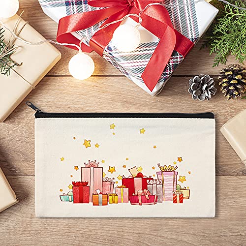 SEPGLITTER 4PCS Blank DIY Craft Bag Canvas Pouch Zipper Pen Pencil Case Cotton Invoice Pouch Bulk Cosmetic Bags for Makeup Travel Toiletry Storage 8.3 × 4.7 Inch(White)