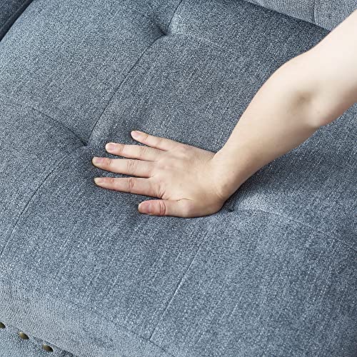 Melpomene U Shape Sectional Sofa DIY Sofa Combination (Blue, Ottoman)