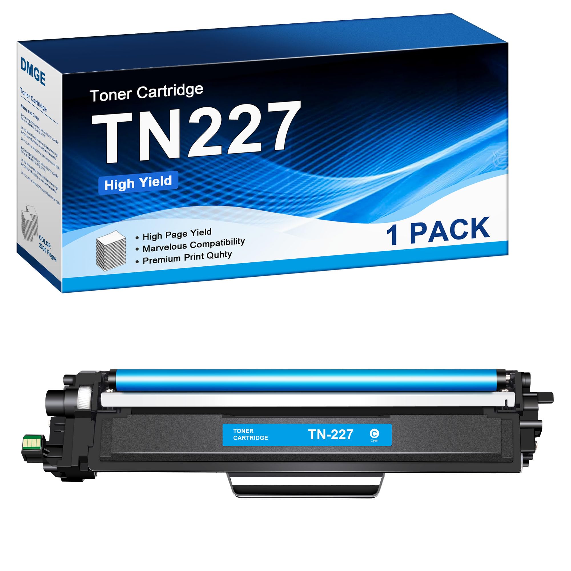 TN227 TN-227 Toner Cartridges - Cyan High Yield TN227 TN223 Compatible Replacement for Brother HL-L3290CDW HL-L3210CW MFC-L3770CDW MFC-L3750CDW MFC-L3710CW Printer(1 Pack)