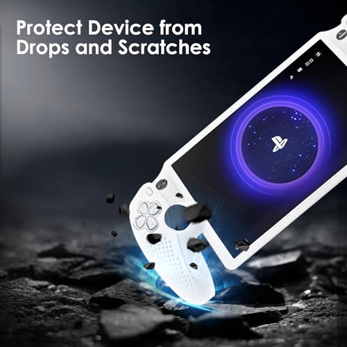 Qoosea for Sony PlayStation Portal Case Silicone Shock-Absorption Anti-Fingerprint Scratch Resistant Cover Case for PlayStation Portal - White