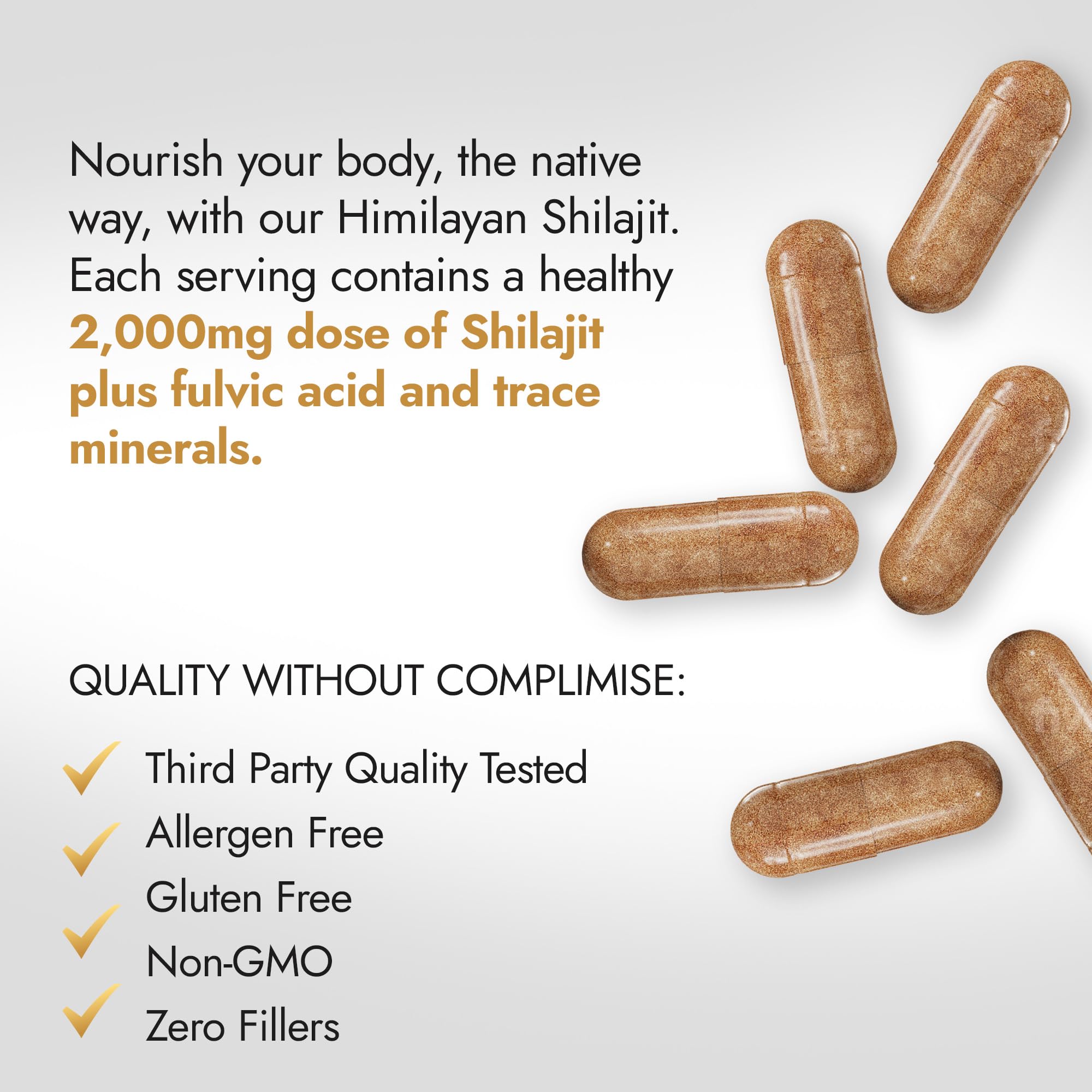 (2 Bottles) Shilajit Supplement for Men & Women | Shilajit Pure Himalayan Organic (2,000 mg) Natural Shilajit Capsules | Fulvic Acid Supplement | Rich with Trace Minerals | 120 Count.