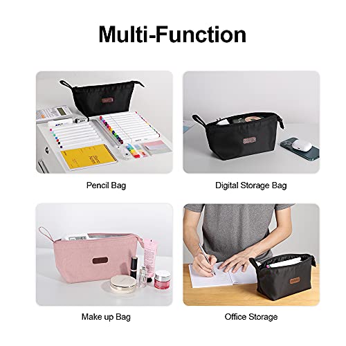 Gutliebe Pencil Case Multifunctional Pencil Pouch Pen Bag Marker Case Pouch Pencil Holder Compact Capacity for High Middle Primary School Student Teen Boy Portable (Pink)