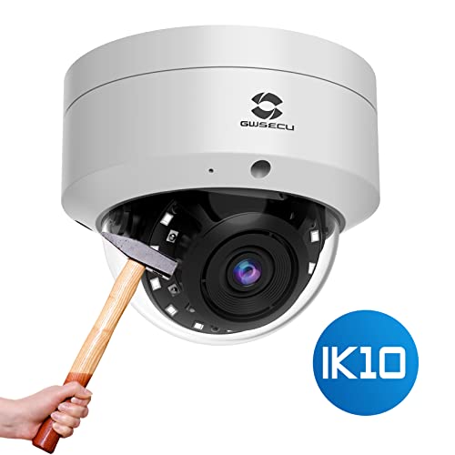 GWSECU 16 Camera Security Systems PoE, 4K 16CH H.265 NVR with 4TB HDD, AI Human Vehicle Detection, 16x 4K Wired Commercial IP66 IK10 Vandal Dome Microphone IP Cameras 2.8mm Lens, G81616VD54