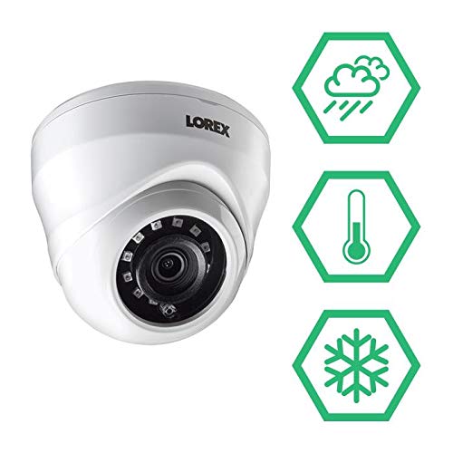 Lorex LAE221 Indoor/Outdoor 1080p HD Analog MPX Security Dome Camera, 3.6mm, 130ft IR Night Vision, Works with Lorex MPX DVR, Camera Only, White,2PK (M.) (Renewed)