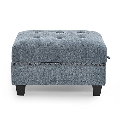 Melpomene U Shape Sectional Sofa DIY Sofa Combination (Blue, Ottoman)