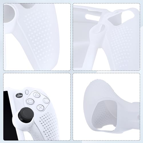 Qoosea for Sony PlayStation Portal Case Silicone Shock-Absorption Anti-Fingerprint Scratch Resistant Cover Case for PlayStation Portal - White