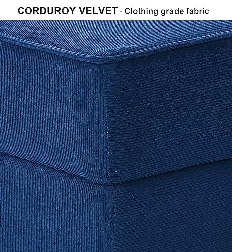 Kxrtuw 7 Seat Modular Sectional Sofa, Convertible Sleeper Sofa Bed with Storage Seat,L-Shape U-Shape Corduroy Velvet Couch for Living Room(Dark Blue)