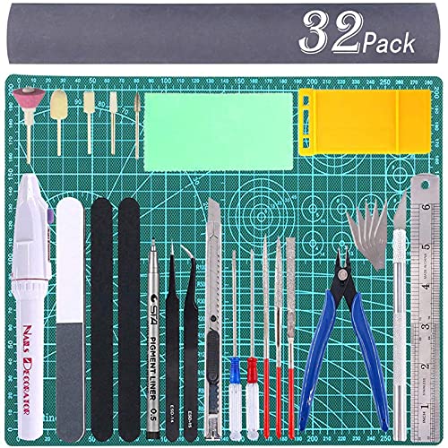 Gundam Tools Kit 32Pcs Gunpla Tool Kit Gundam Moddeler Tools Craft Set Bandai Tool Kit for Hobby Model Building
