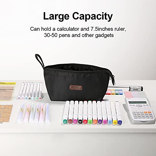 Gutliebe Pencil Case Multifunctional Pencil Pouch Pen Bag Marker Case Pouch Pencil Holder Compact Capacity for High Middle Primary School Student Teen Boy Portable (Pink)