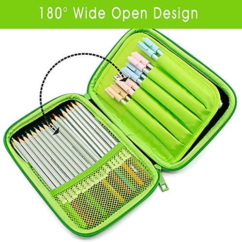 SOOCUTE School Boys Pencil Bag Pen Case With Compartments - Large Capacity Students Stationery Pouch With Zipper Closure - Cute Accessories Storage Box Organizer For Kids Girls Toddlers