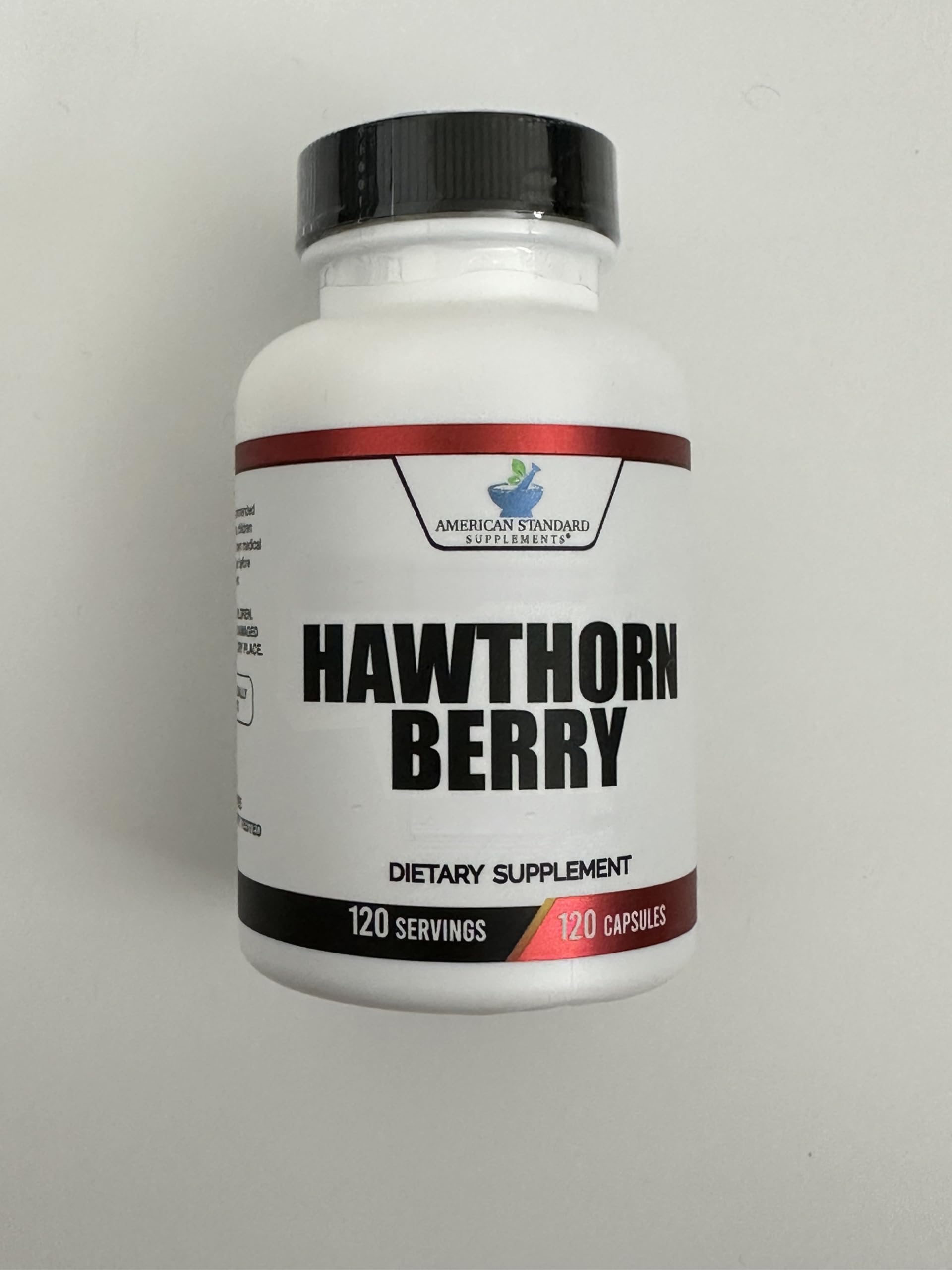 American Standard Supplements Hawthorn Berry, Made with Organic Hawthorn Berry Extract - Vegan, Gluten Free, Non-GMO, 120 Capsules, 120 Servings